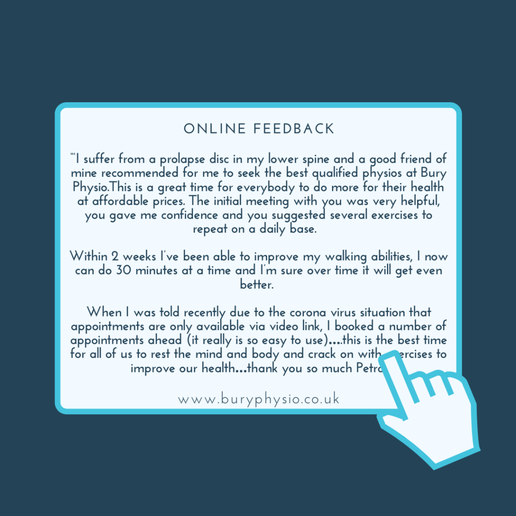 Video consultation feedback! - Bury Physio